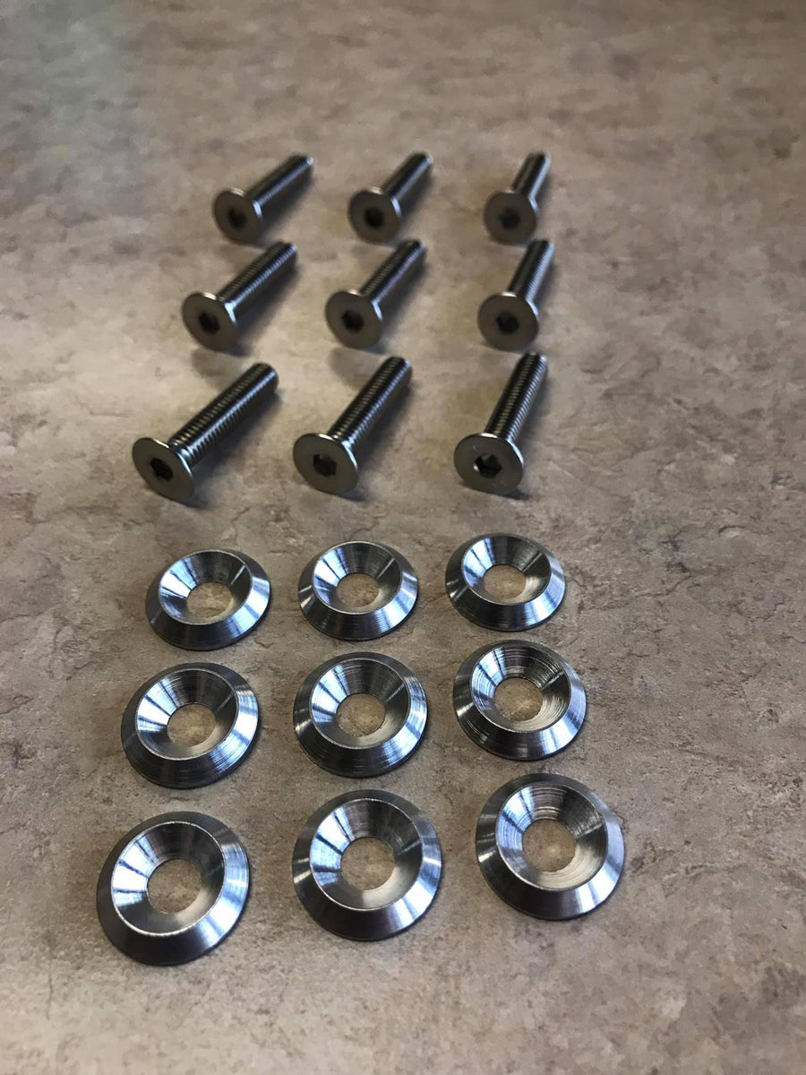 2005-2014 S197 Mustang Fender Bolt Hardware Kit (Flat Head Bolts ...